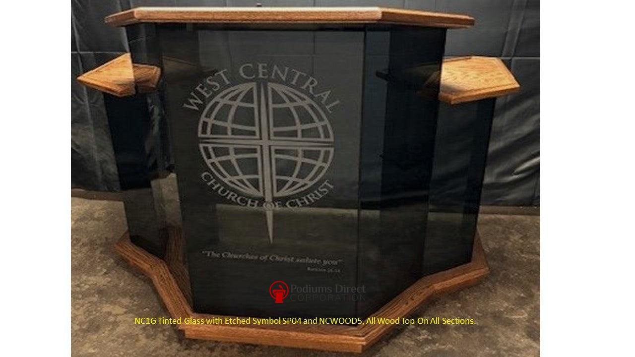 Glass Pulpit NC1/NC1G Prestige WINGED – Podiums Direct