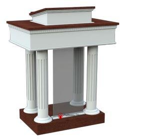 Wood with Acrylic Pulpit Round Column Pedestal NO 8302 SP – Podiums Direct