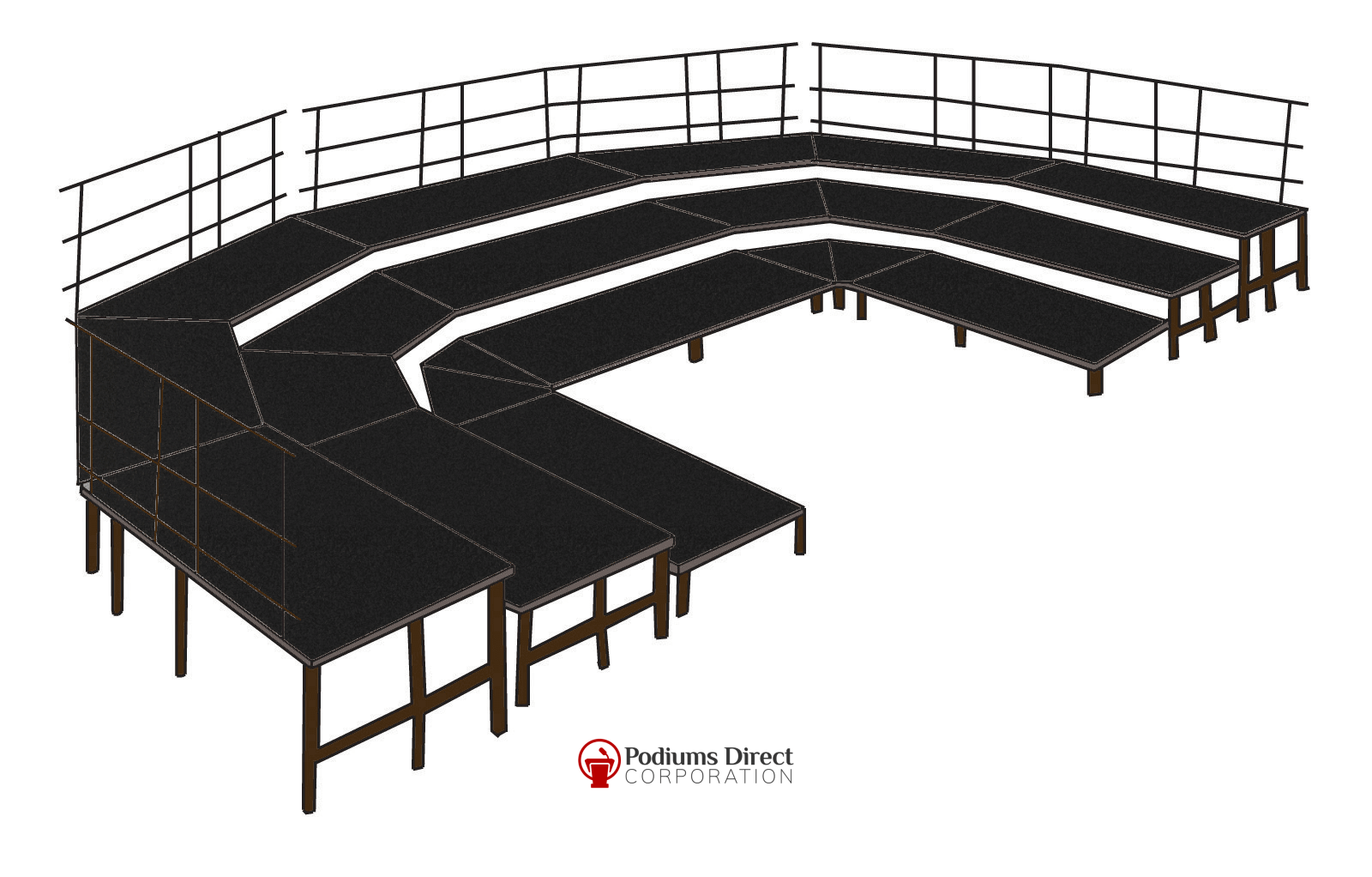 SCRC36C Portable Stage Set W/Carpet By National Public Seating ...