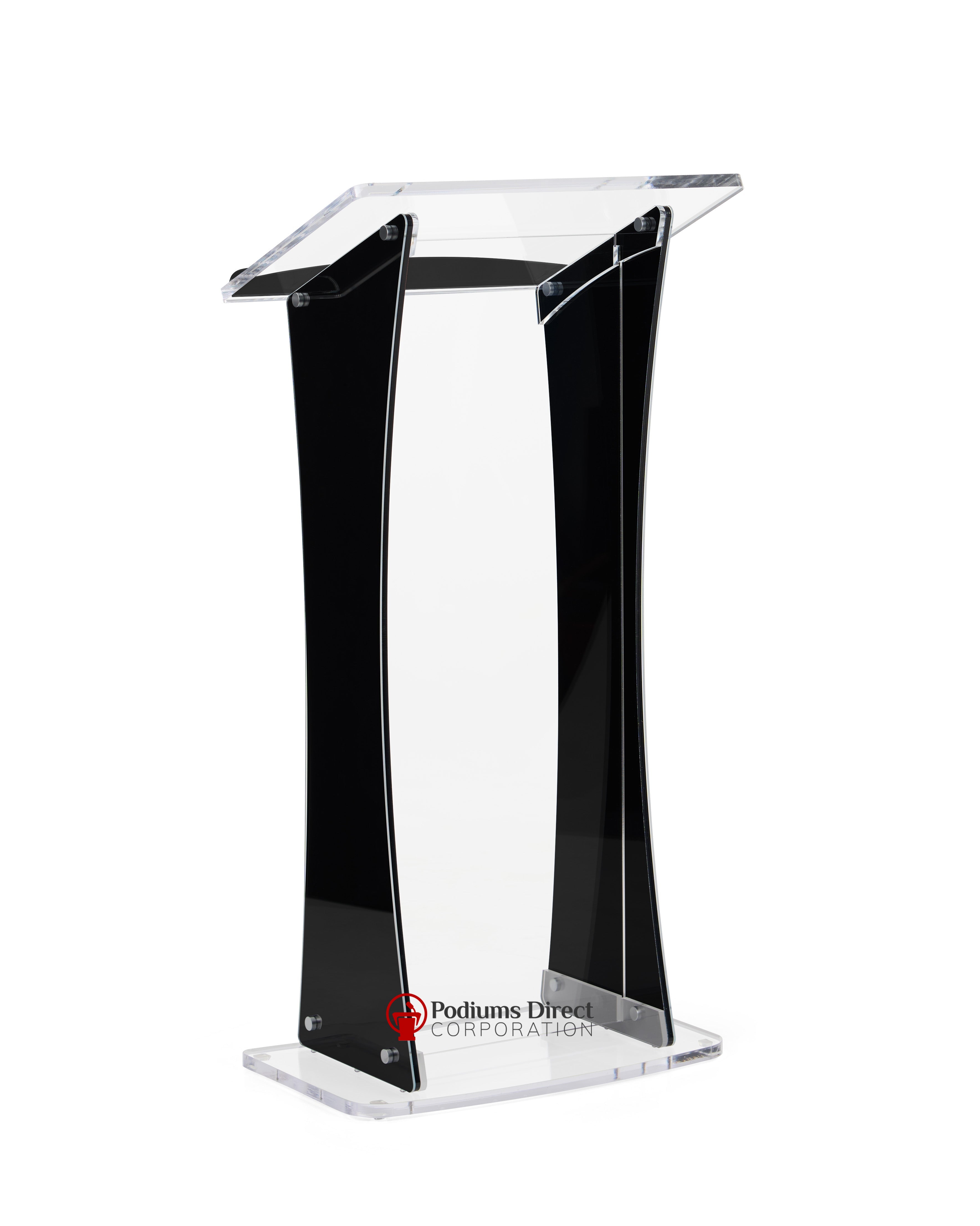 Acrylic Lectern with Portable Curved Design – Podiums Direct