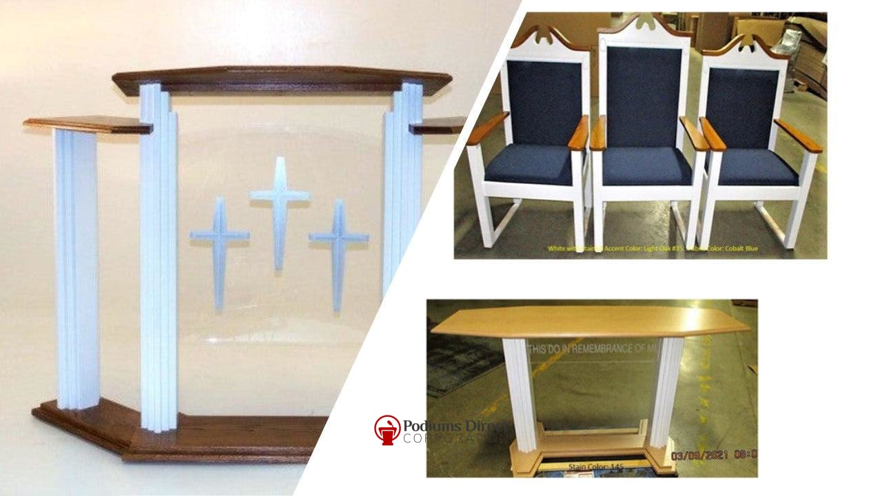 Wood with Acrylic Pulpit Set 702W Proclaimer – Podiums Direct
