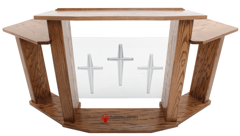 Wood with Acrylic Extra Wide Pulpit 779 Exhorter – Podiums Direct