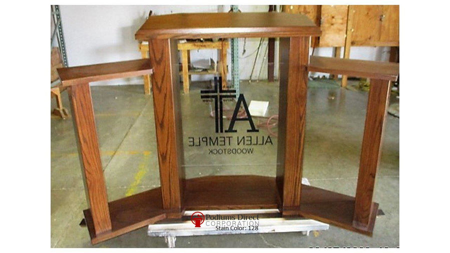 Wood with Acrylic Extra Wide Pulpit 779 Exhorter – Podiums Direct