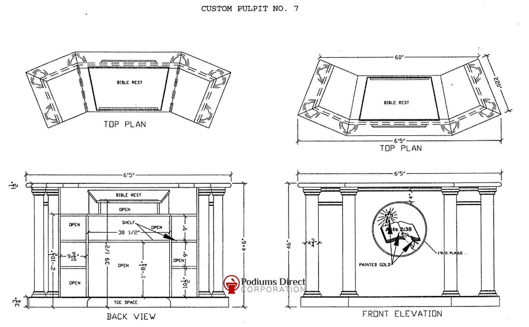Church Wood Pulpit Custom No 7. – Podiums Direct