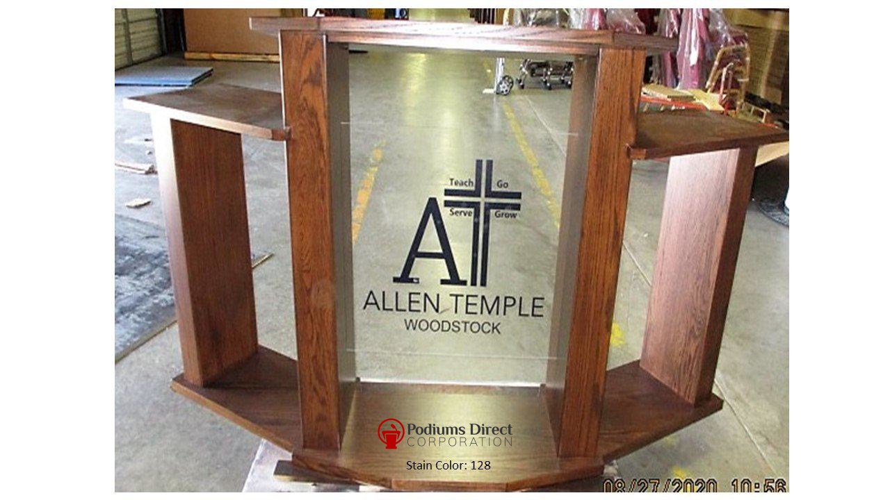 Wood with Acrylic Extra Wide Pulpit 779 Exhorter – Podiums Direct
