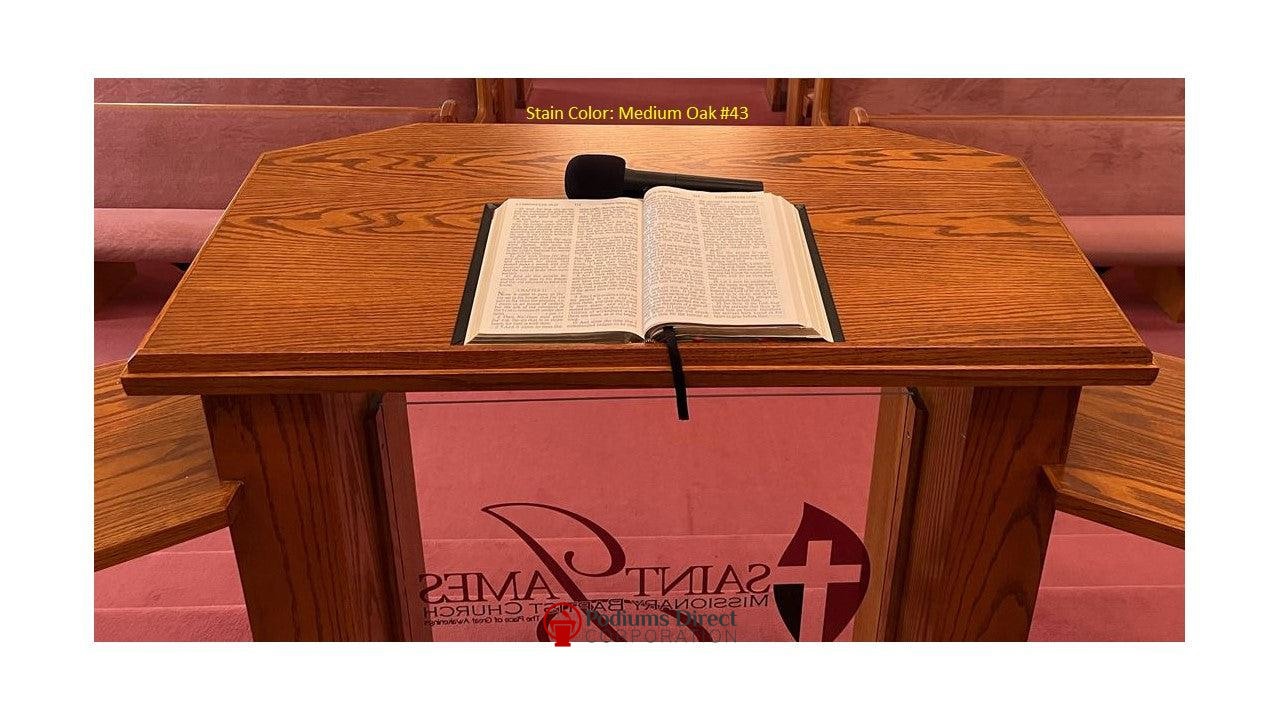 Wood with Acrylic Extra Wide Pulpit 779 Exhorter – Podiums Direct